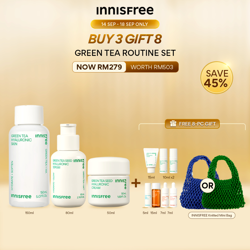 [14 SEP - 18 SEP] INNISFREE Green Tea Skincare Routine Set | Hydration ...
