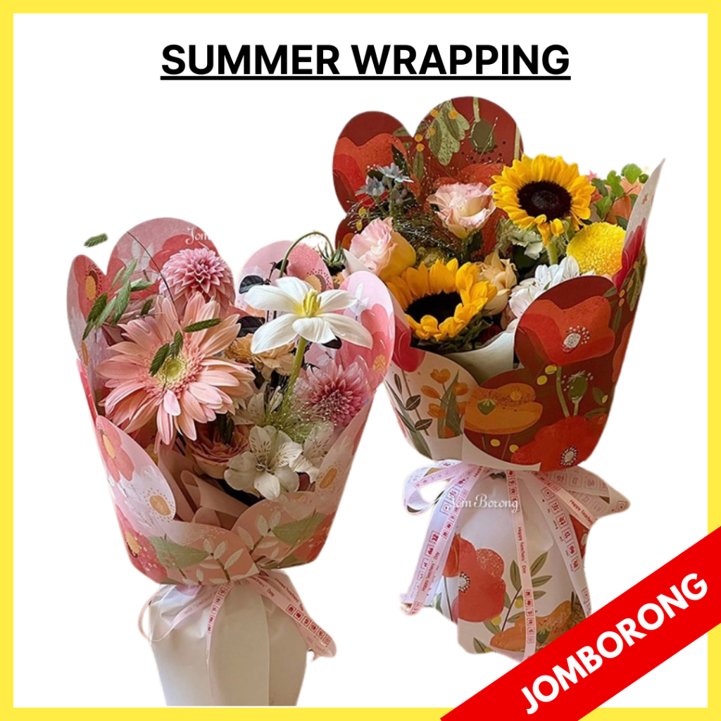 (10PCS) SUMMER Flower Wrapping Paper Bouquet Gift Florist Wrap Wrapper ...