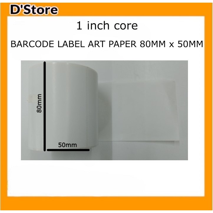 BARCODE LABEL STICKERS (ART LABEL) ART PAPER 80MM x 50MM | Shopee Malaysia