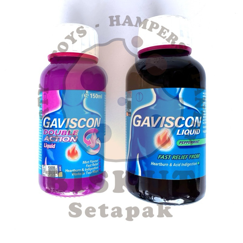 GAVISCON DOUBLE ACTION 150ML/LIQUID PEPPERMINT 200ML -FAST RELIEF-MINT ...