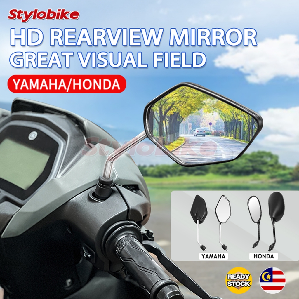 Yamaha Honda Rear View Mirror HD Rearview Mirror Cermin Sisi Side Mirror Universal Y15 LC135 EX5 ...