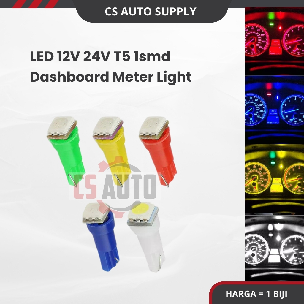 1pc x T5 Wedge Ultra White 1smd LED Blue Red Gree Dashboard Meter Light ...