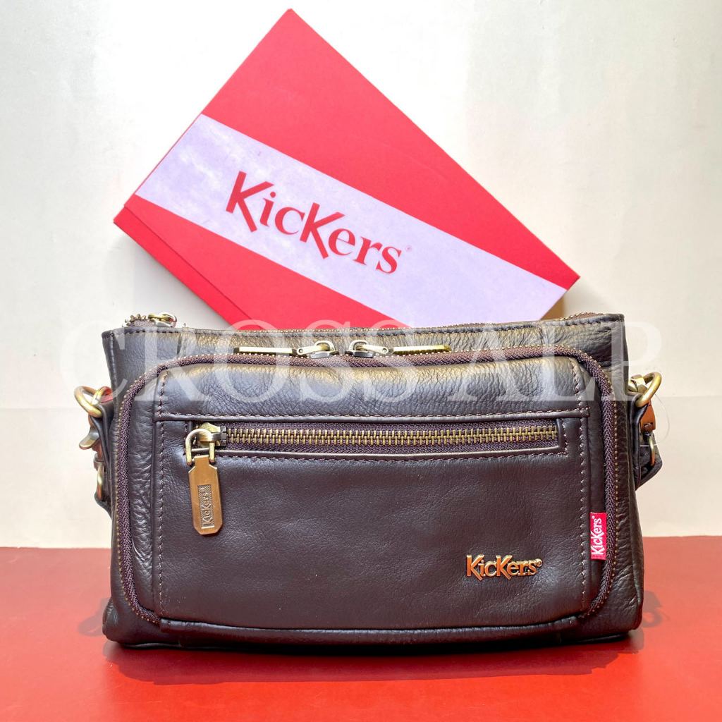 Kickers Waist Bag Sling Bag Pouch Bag Original Genuine Leather Attach ...