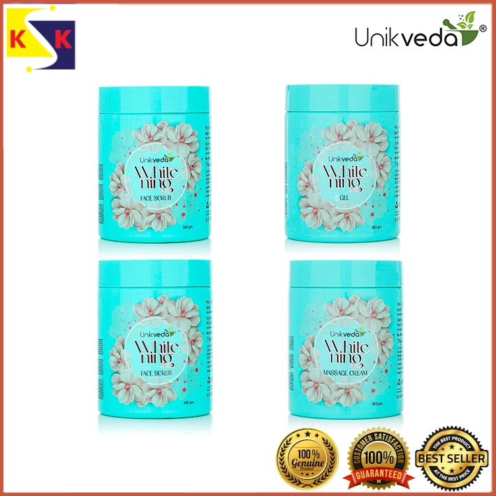 UNIKVEDA Whitening Face Scrub + Gel + Face Pack + Massage Cream (800g ...
