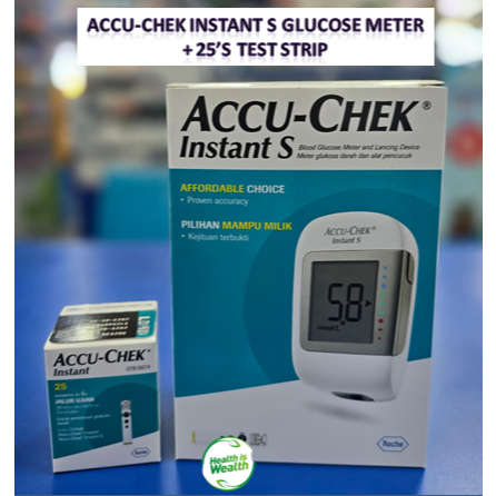 Accu-Chek Instant S Glucose Meter (Mesin Check Gula) + 25's Test Strip ...