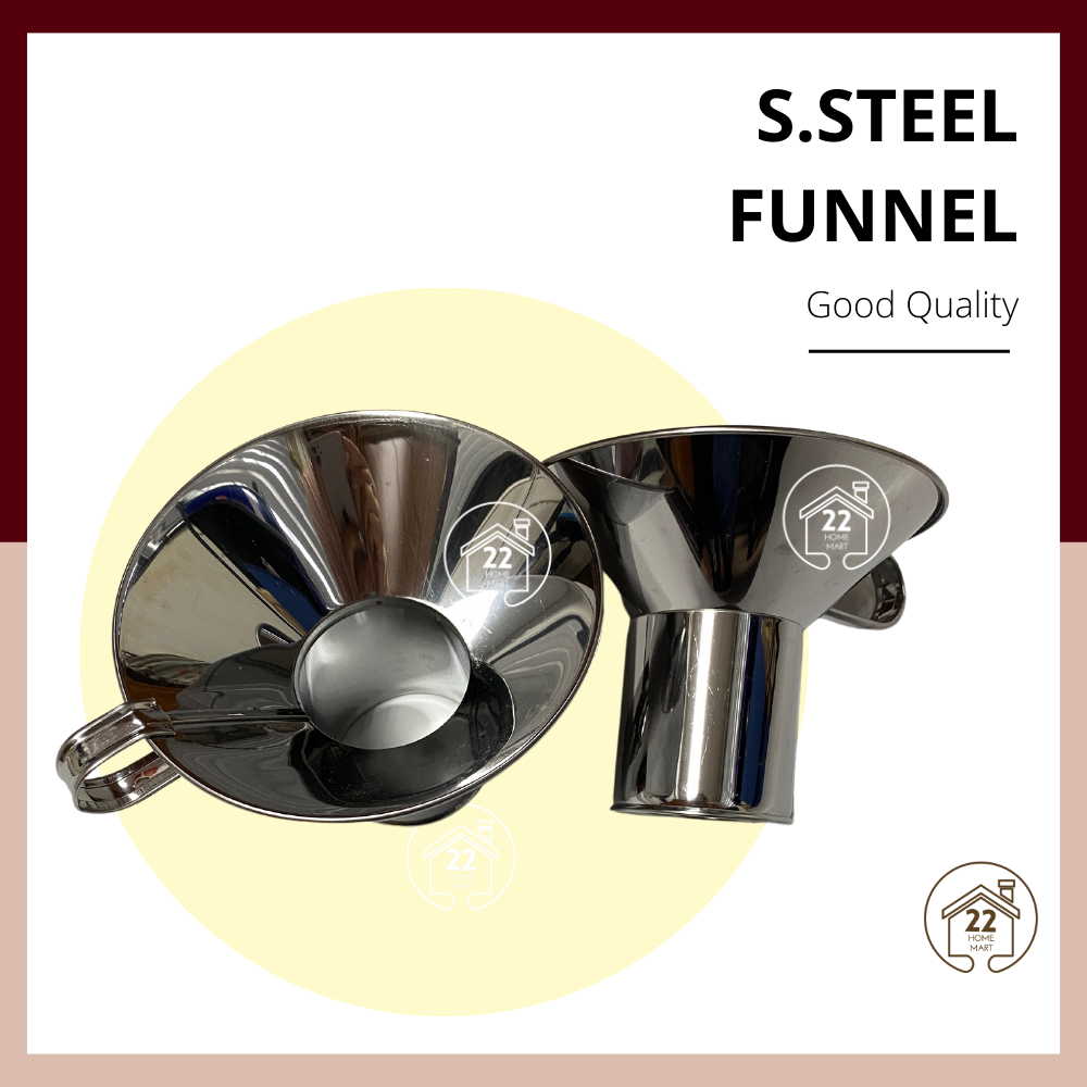 Stainless Steel Noodle Funnel Wide Mouth with Handle 15CM/Corong ...
