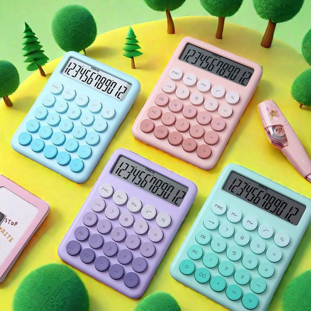 Colorful Calculator | 12 Digit LCD | Big Buttons | Typewriter Style ...