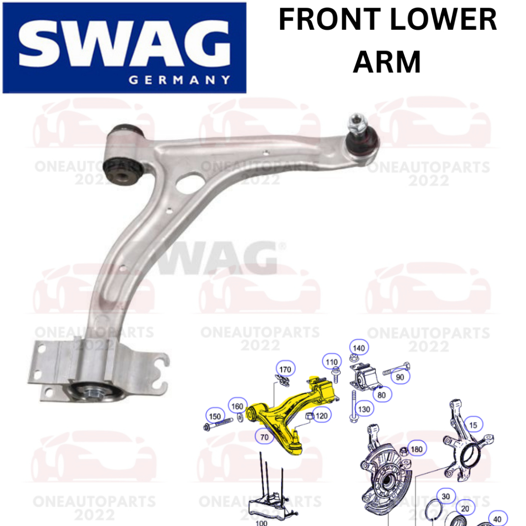 SWAG GERMANY FRONT LOWER ARM MERCEDES BENZ W176 A180 A200 A250 C117 CLA ...