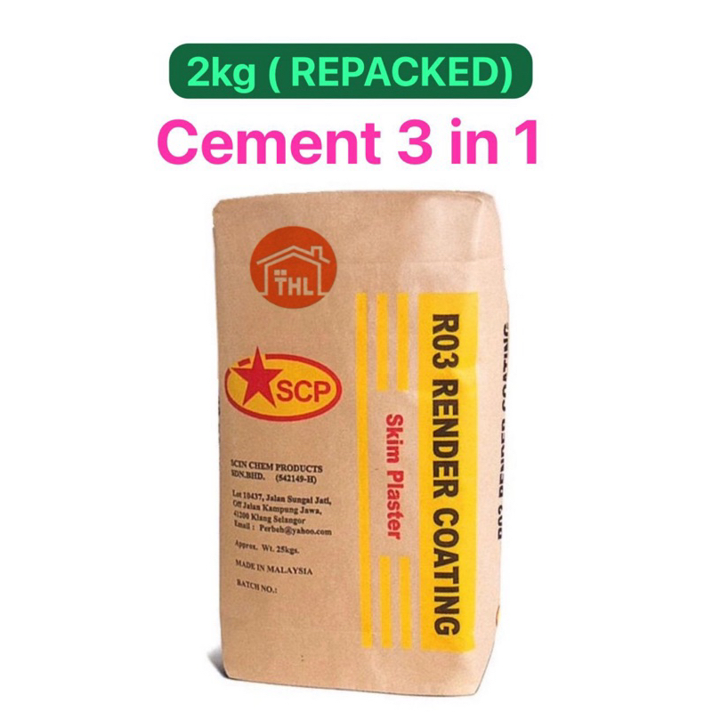 2KG (REPACKED) Cement 3 in 1 SCP Render Ready To Use | Shopee Malaysia