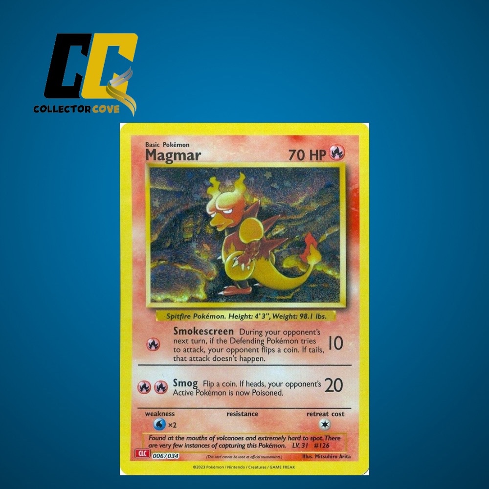Pokemon Magmar Holo Base Set 006/034 CLC Classic Card Game | Shopee ...