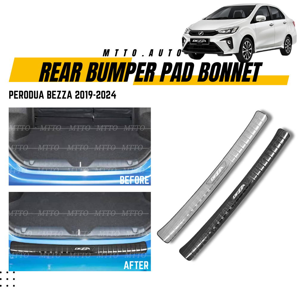 MTTO Perodua Bezza 2019-2024 Exterioir Rear Bumper Pad Bonnet Guard ...