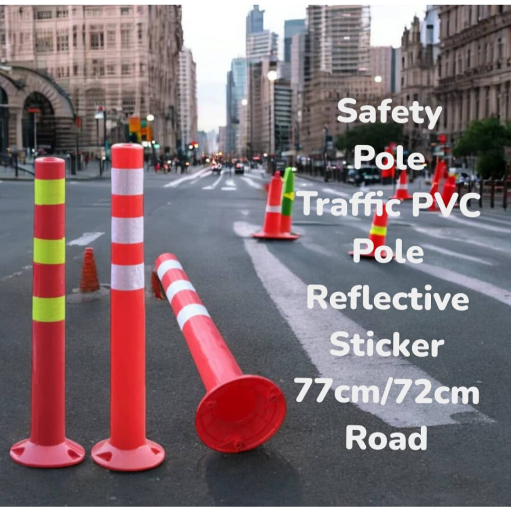 (READY STOCK!!!) 72CM/77CM PU/PE FLEXIBLE SAFETY TRAFFIC ELASTIC POLE ...