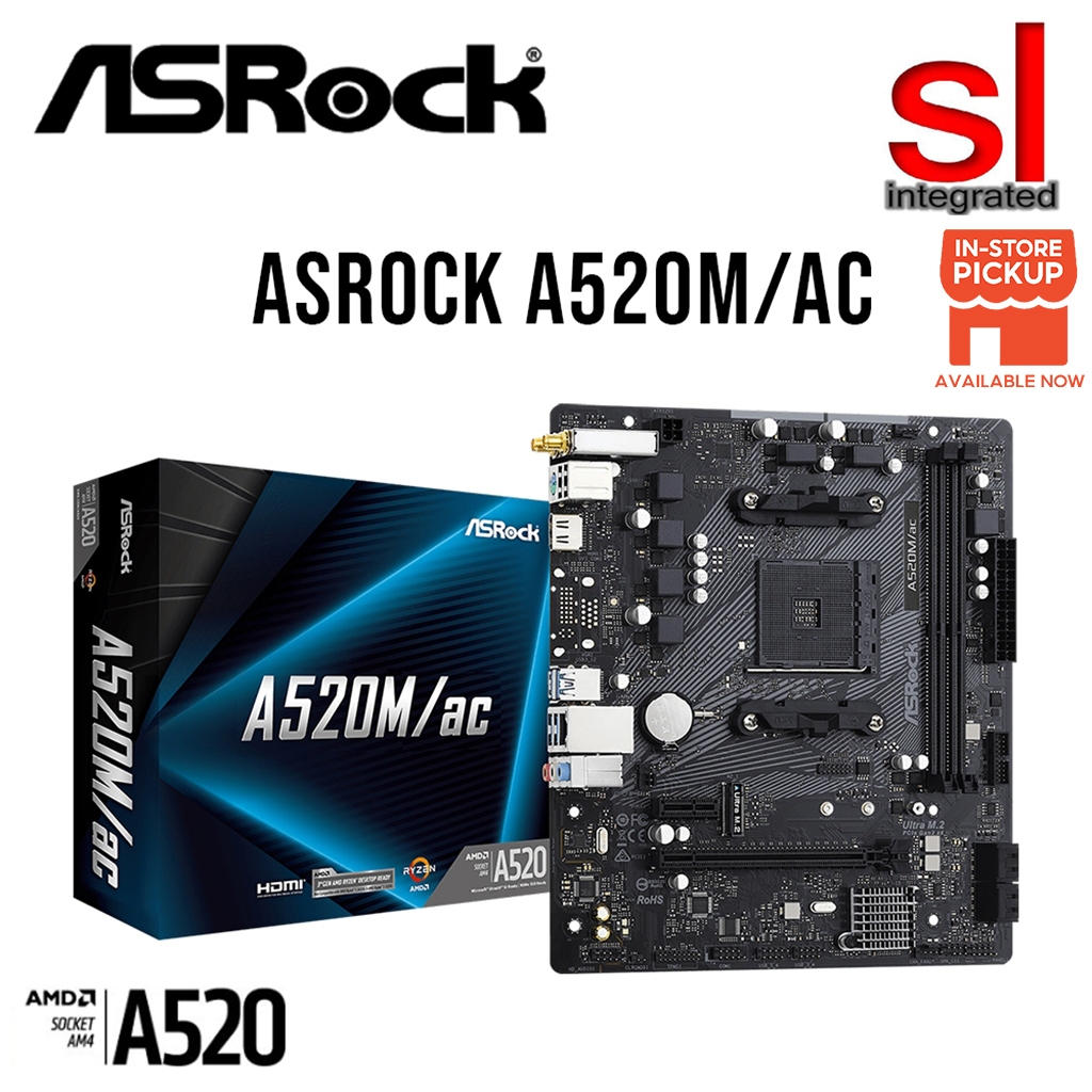 ASRock A520M/AC DDR4 AM4 Micro ATX Motherboard+AMD Processor Combo(3200G/5500/5600XT/5500GT ...