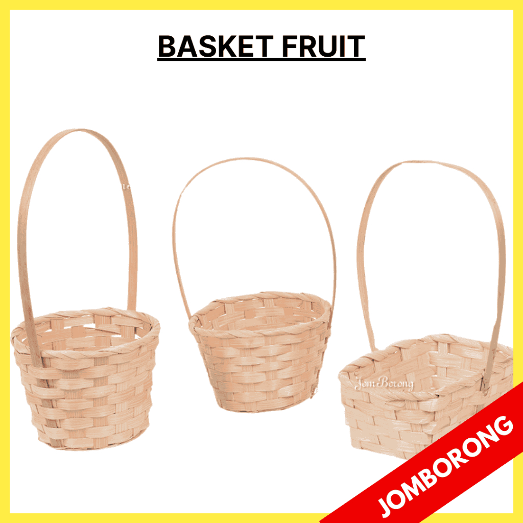 BASKET FRUIT with handle Hamper Rattan Basket Bakul Rotan Buluh ...