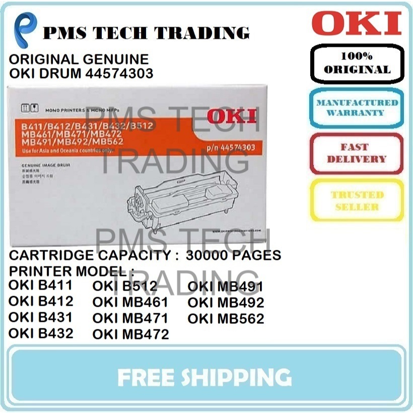 OKI ORIGINAL DRUM UNIT 44574303 B411 B412 B431 B432 B512 MB461 MB471 ...