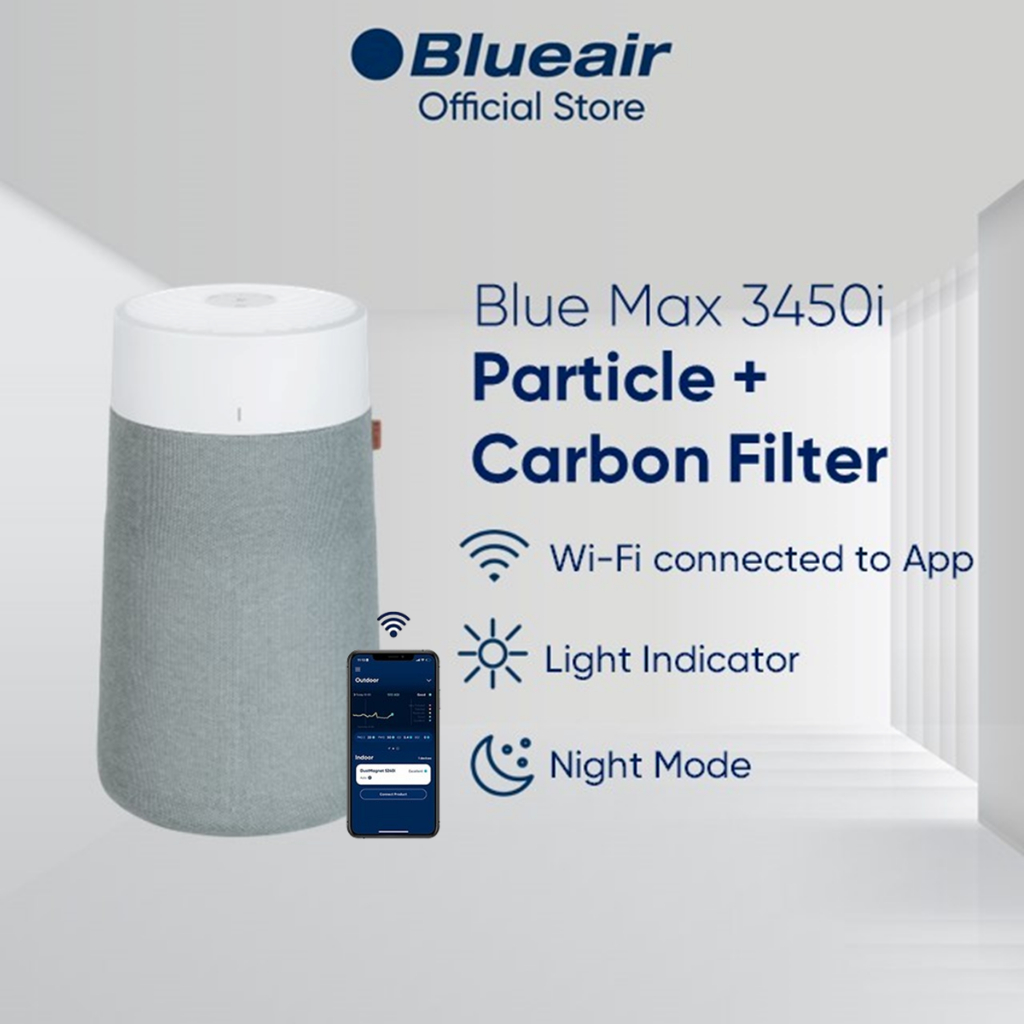 Blueair Air Purifier Blue Max 3450i With Particle + Carbon Filter (441 ...