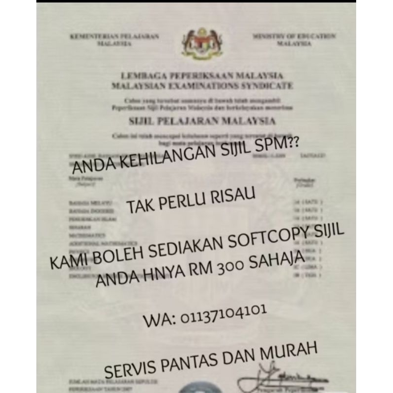 Edit Sijil Spm Pantas dan Murah | Shopee Malaysia