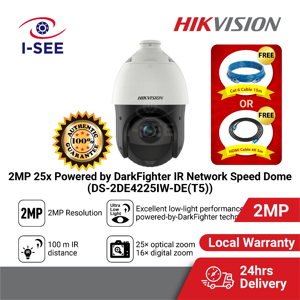 [FREE GIFT] Hikvision 2MP DS-2DE4225IW-DE(T5)/4MP DS-2DE4425IW-DE(T5 ...