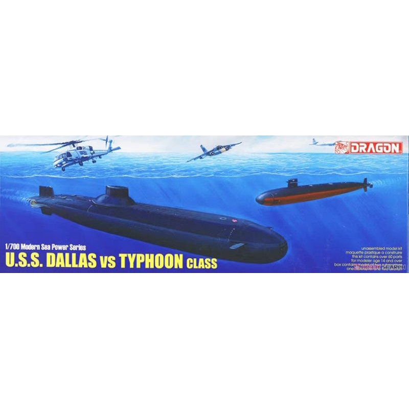 USS Dallas VS Typhoon Submarine 1/700 Dragon 7001 Model kit | Shopee ...