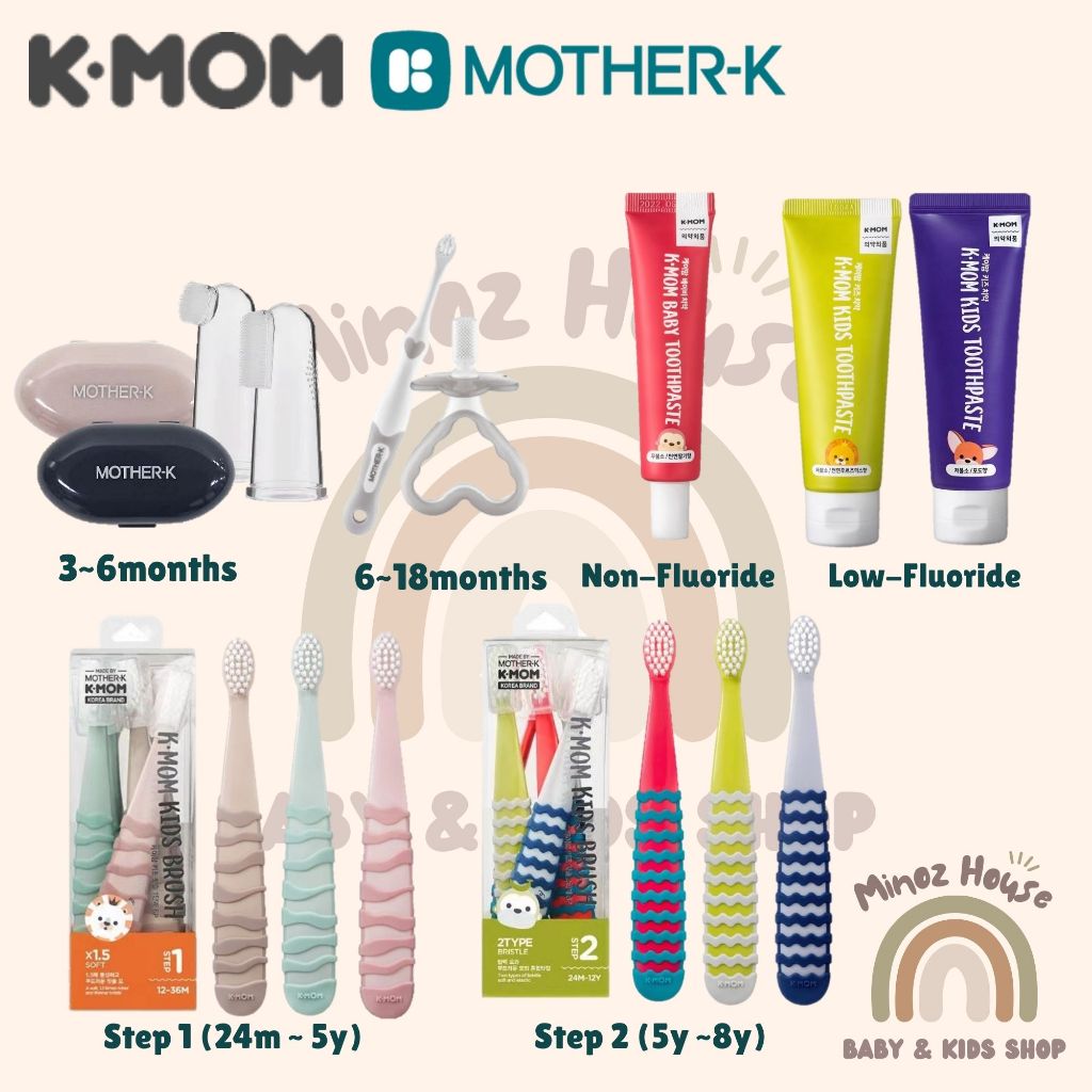 Mother-K / KMOM / K-MOM Baby Kids Soft Toothbrush/Toothpaste (Low/Non ...