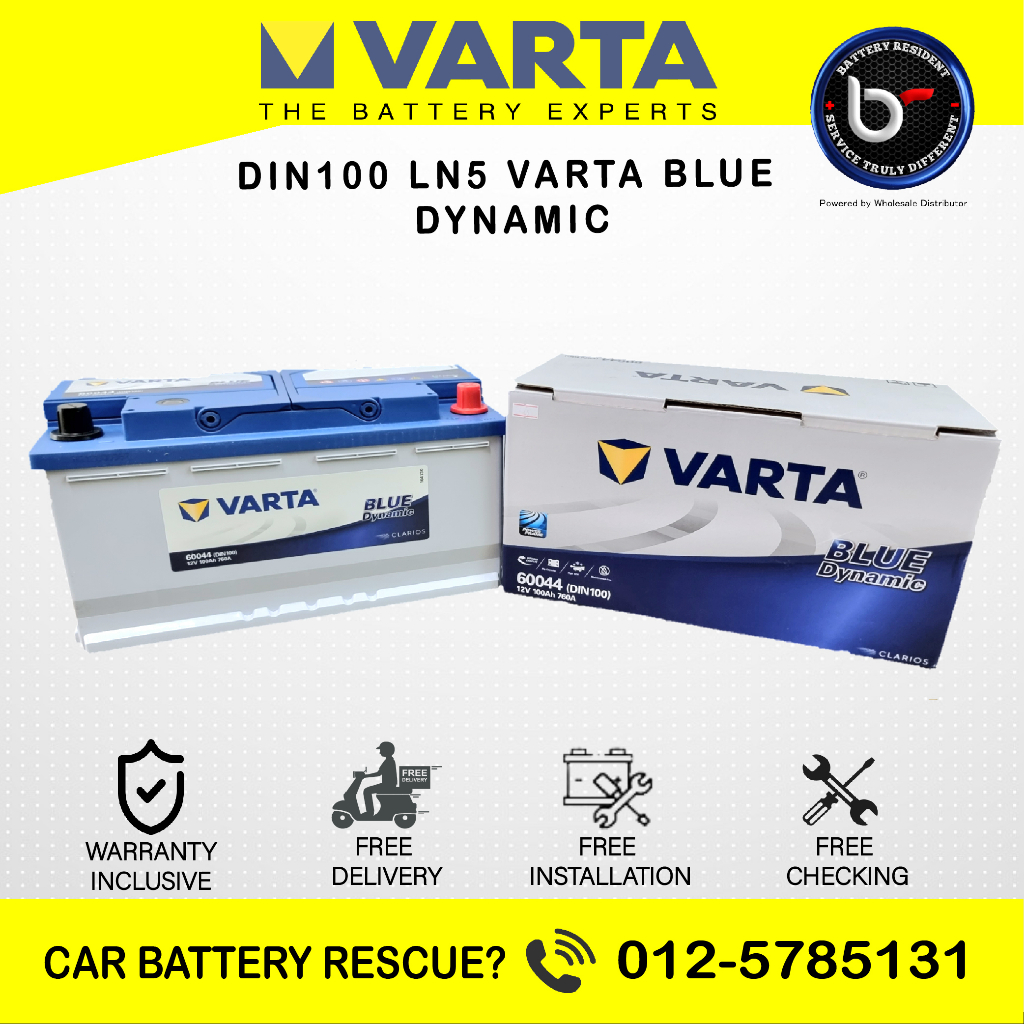 [ Installation Provided ] DIN100 l LN5 Varta Blue Dynamic MF - 100 AH - Car Battery Bateri ...