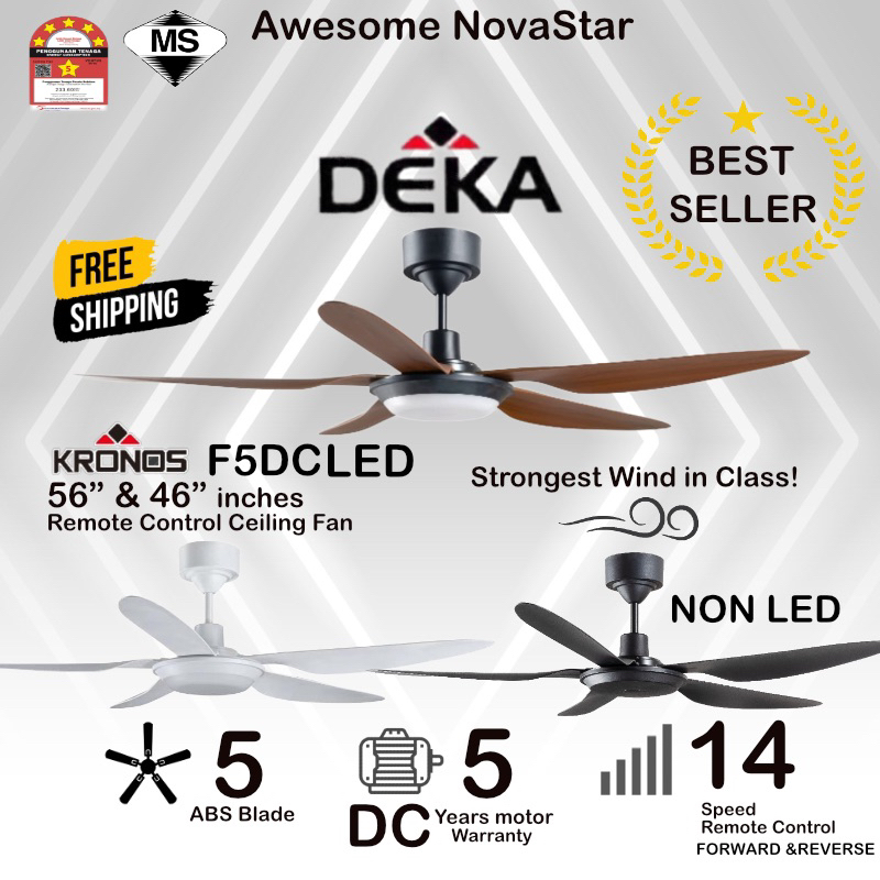 Deka F5DC 56” / 46” /DS11 Remote Control DC Motor Ceiling Fan / Kipas ...