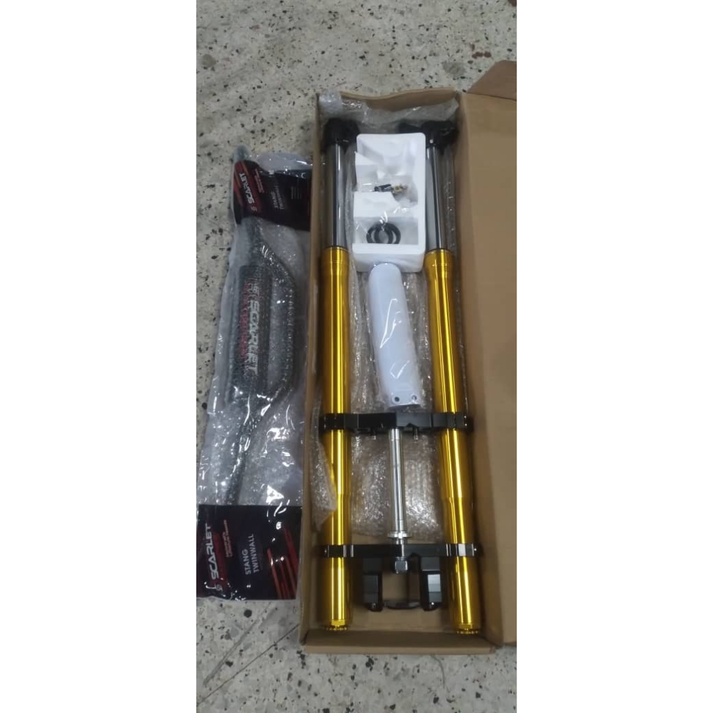 KLX150 - FRONT FORK FULL CNC SINGGLE & DOUBLE ADJUSTER - UPSIDE DOWN WITH HANDLE BAR (READY ...