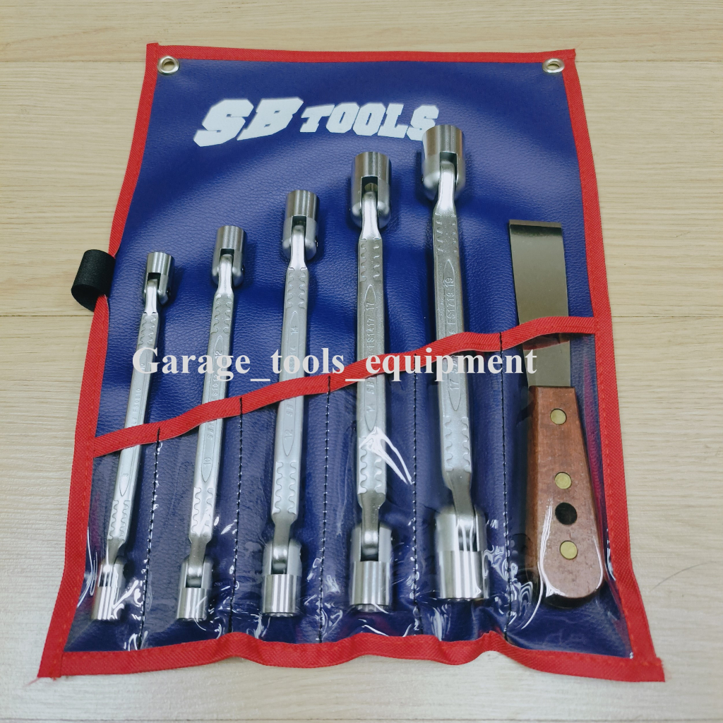 SB TOOLS 5+1 Pcs Heavy-Duty Double Flexible Socket Wrench Set | Scraper ...