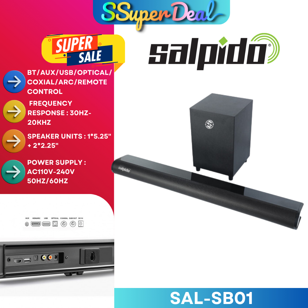 Salpido SAL-SB01 2.1 Channel Soundbar System | Shopee Malaysia