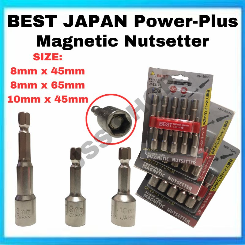 BEST JAPAN Power-Plus 8mm&10mm Magnetic Nutsetter Nut Driver/Magnetic ...