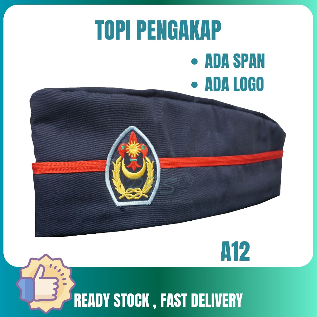 TOPI KADET PENGAKAP SPAN (SIAP SULAM DENGAN LENCANA) - 033 / A12 ...
