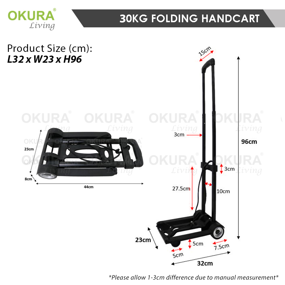 OKURA 150KG Steel Trolley Platform Truck Hand Truck Heavy Duty Home ...