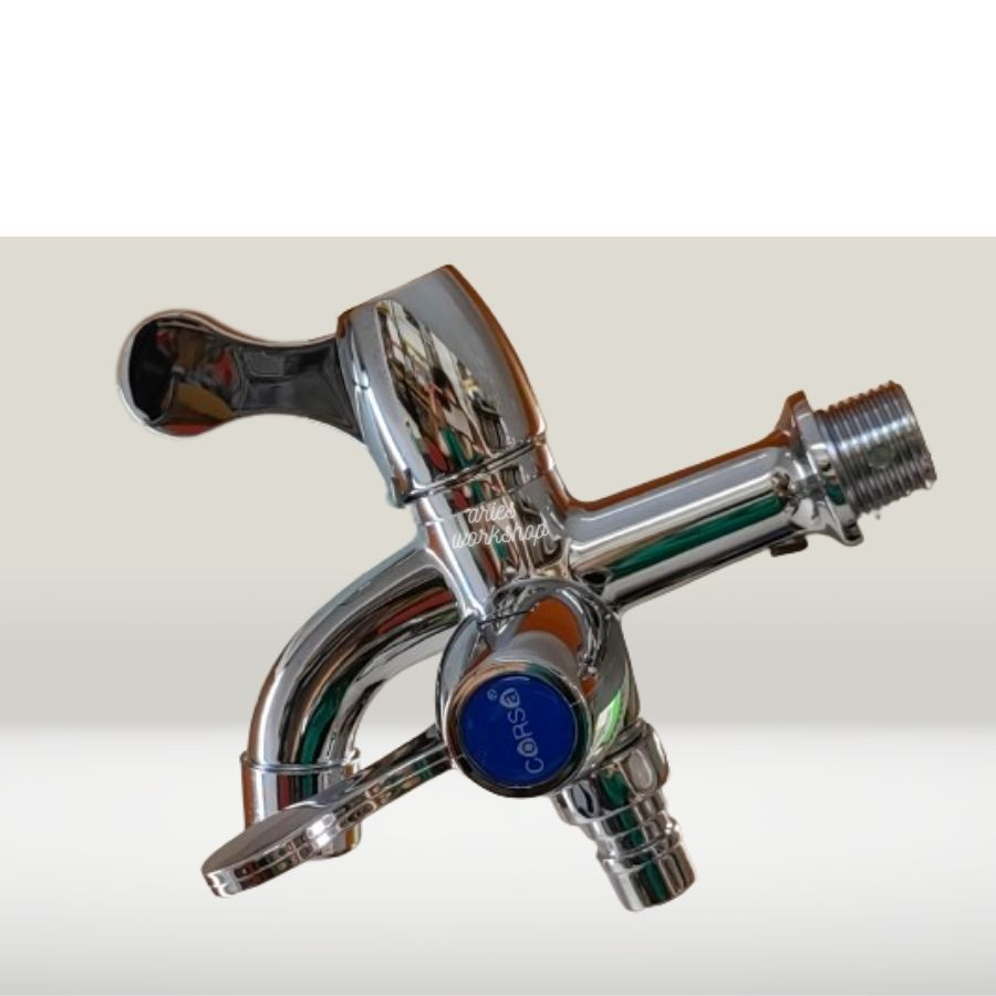 Double Head Tap / Two Way Pillar Tap / Multi Connection Water Tap ...