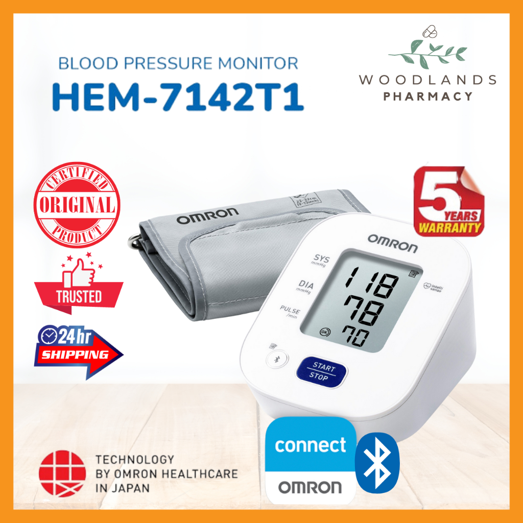 OMRON AUTOMATIC BLOOD PRESSURE MONITOR HEM-7142T [ with Bluetooth ...