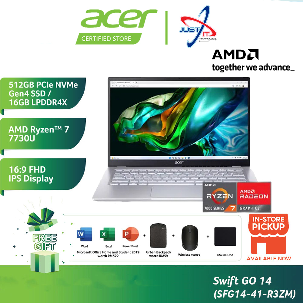 Acer Swift Go 14 R7-SFG14-41-R3ZM( R7-7730U 16GD4 512SSD / WIN11H / 14 ...