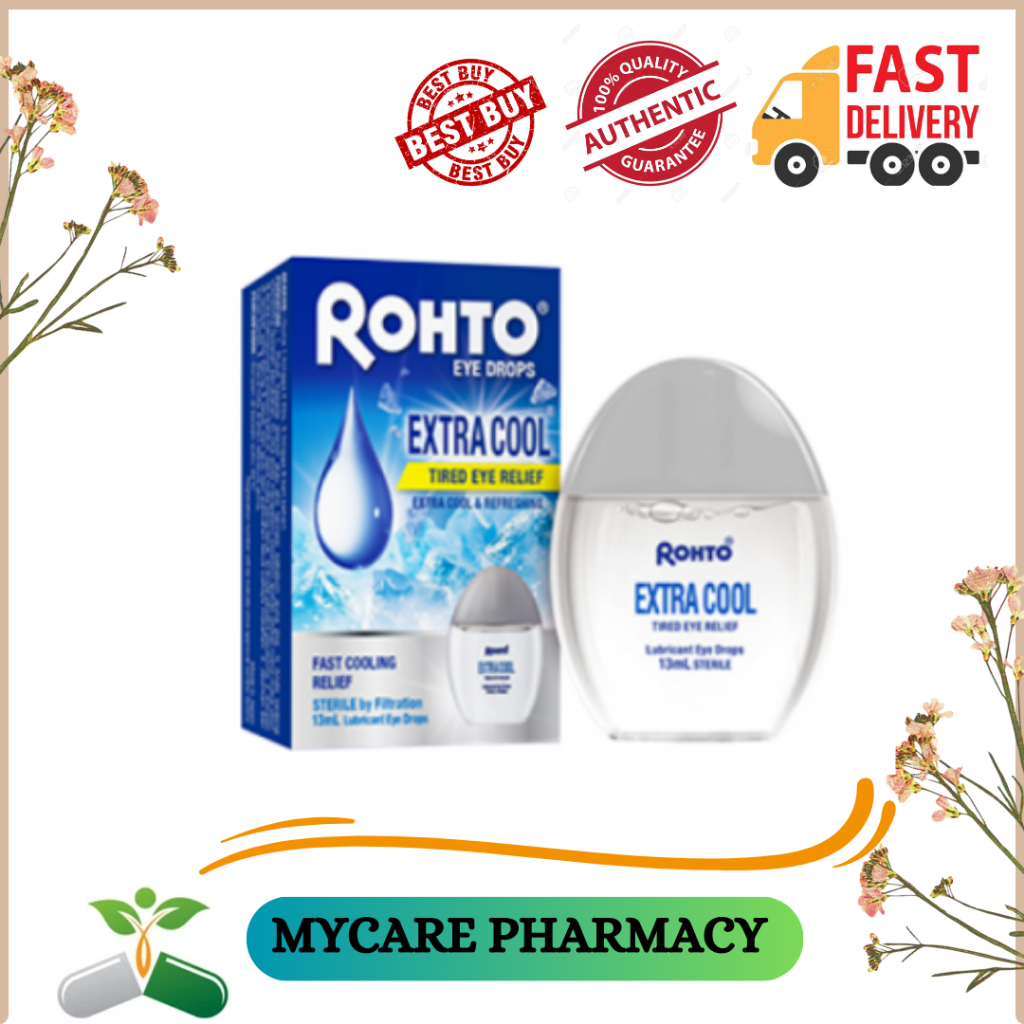 Rohto Extra Cool Eye Drops 13ml [Refreshing/ Immediate Cooling Relief ...