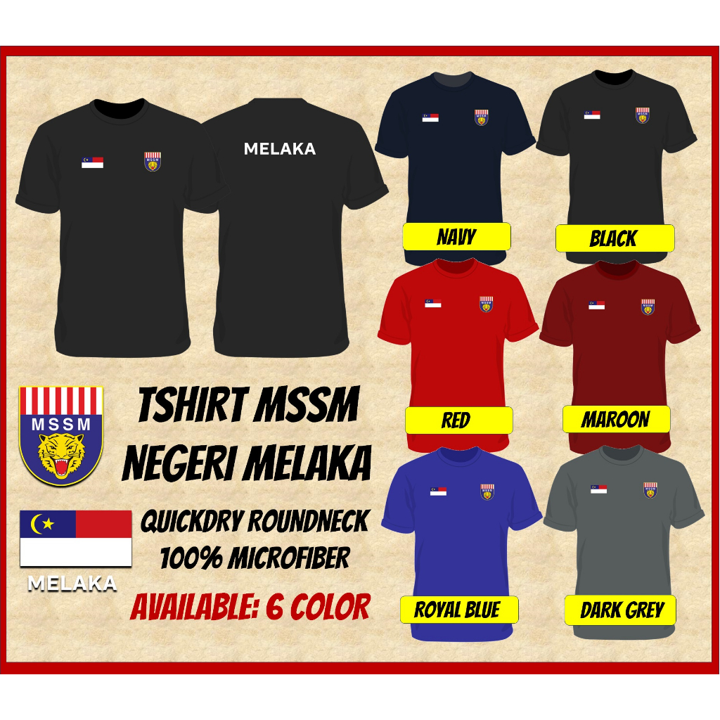 MSSM NEGERI MELAKA | MAJLIS SUKAN SEKOLAH MALAYSIA TSHIRT NEGERI | 100% ...