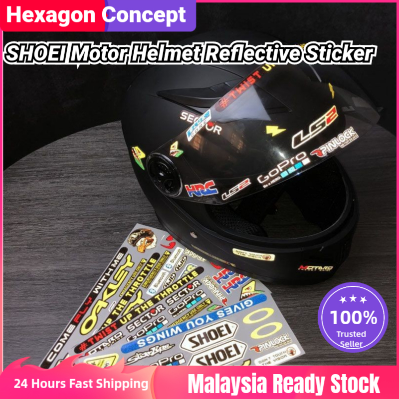 SHOEI Motorcycle Helmet Reflective Sticker HD Printing Waterproof ...
