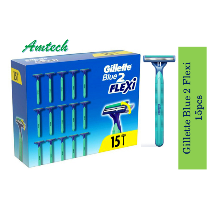 Gillette Blue 2 Flexi Disposable Razor 15pcs | Shopee Malaysia