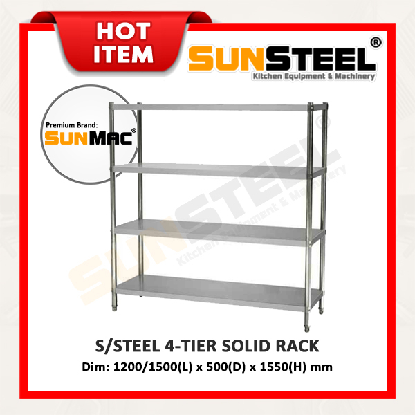 【SUNSTEEL】4FT/5FT 4-Tier Solid Rack / Rak 4 Tingkat 4Kaki | Shopee Malaysia