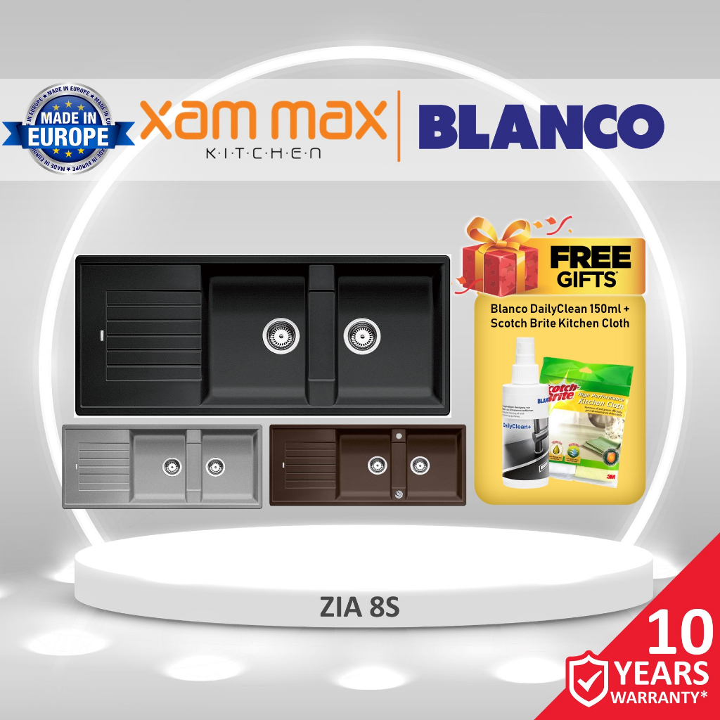 Blanco Silgranit Top Mount Double Bowls With Drainer Sink Granite Sink ...