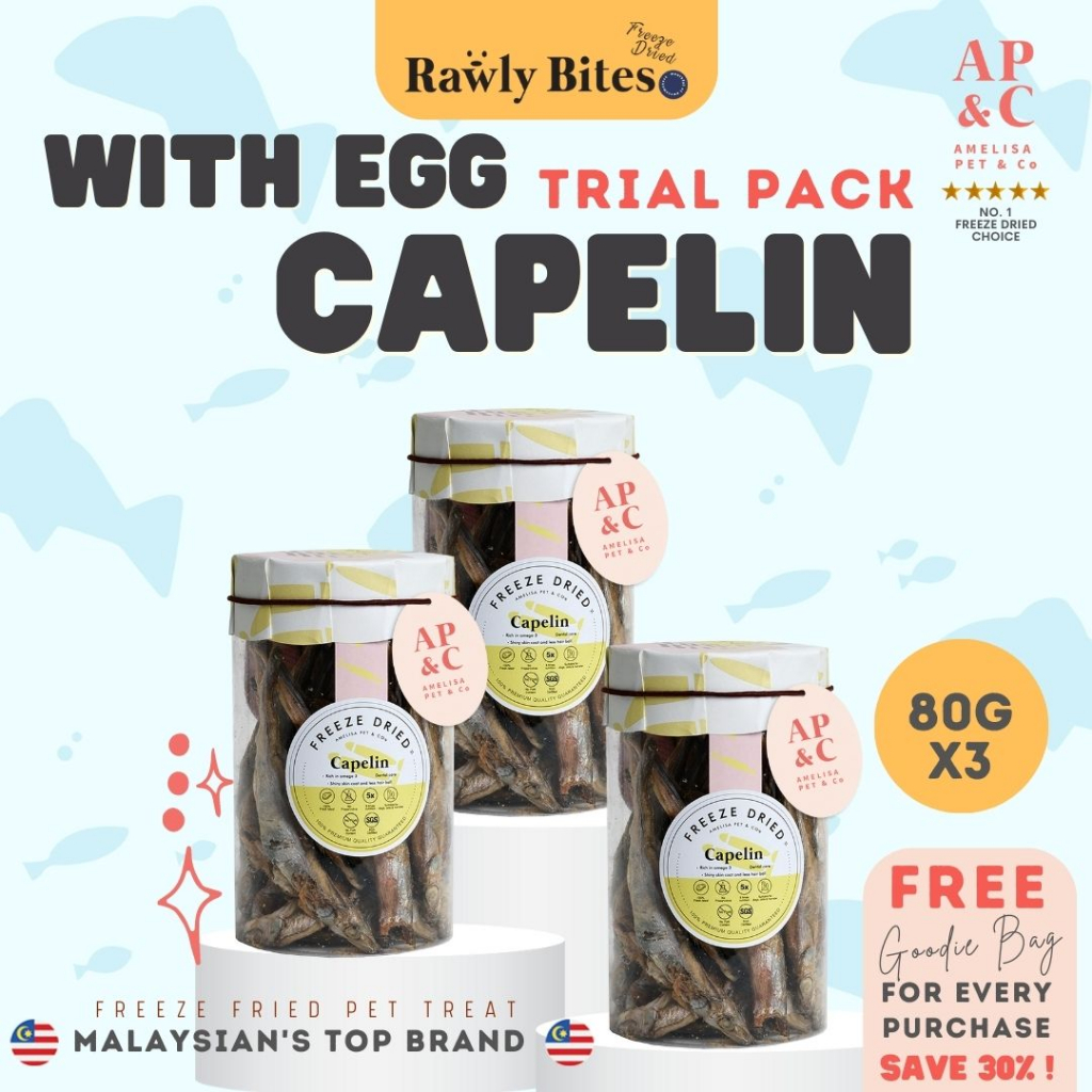 Amelisa Pet & Co. Freeze Dried Treats - Capelin Fish Tri Value Pack ...