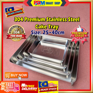 PDM Premium 304 Stainless Steel Cake Tray Baking Tray 25cm/30cm/35cm ...