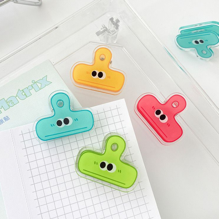[TNY]BIG EYES Cute Acrylic Clip Simple Colorful Long Tail Clip Test ...