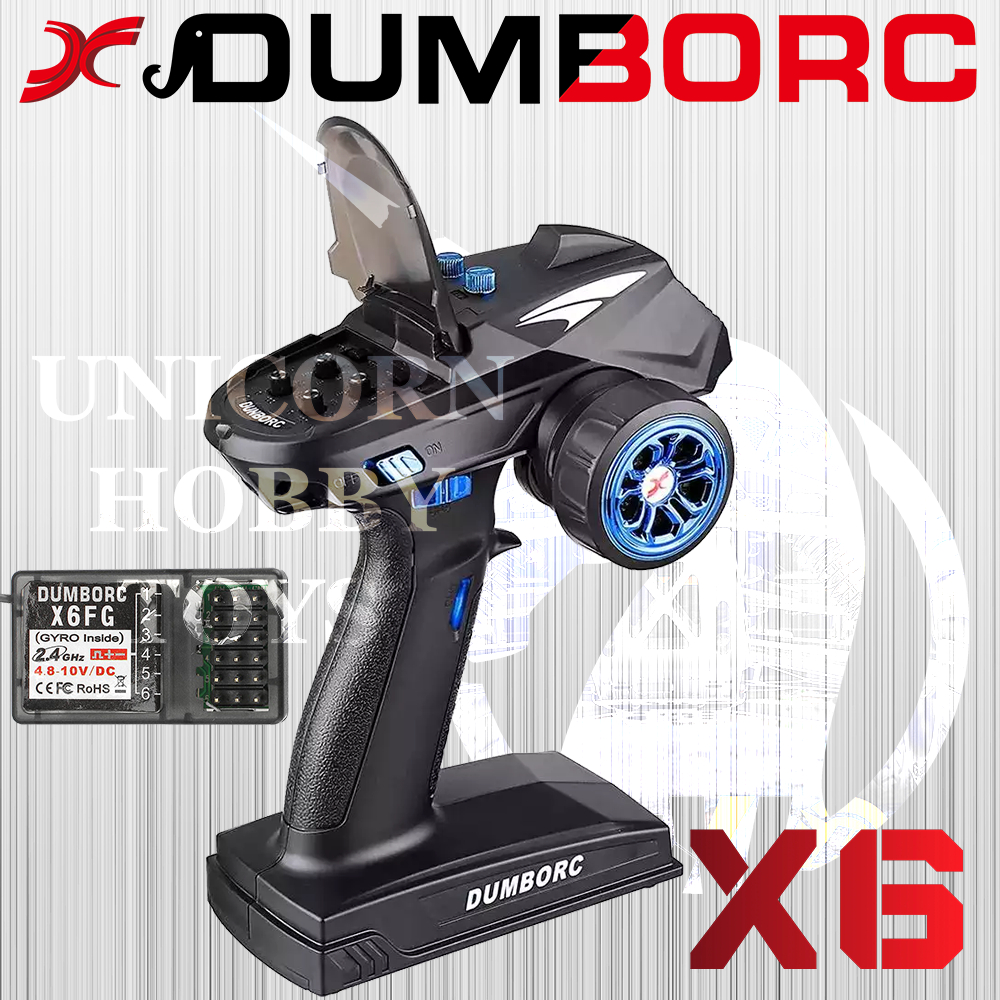 DumboRC X6 2.4G 6CH DDF 350 10CH Transmitter with Gyro Receiver for RC ...