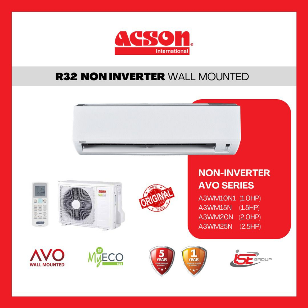 [WITHOUT INSTALLATION] ACSON R32 Air-conditioner Wall Mounted - AVO Non ...