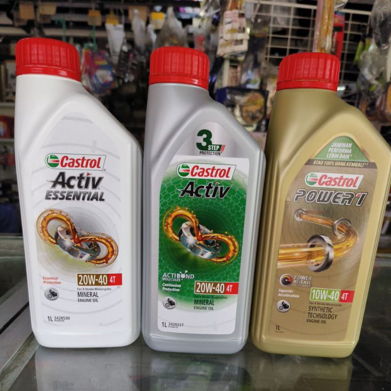 4T CASTROL 4T ACTIV ACTIVE SAE40 / GO 20W40/ ACTIV 20W40 / POWER1 10W40 ...