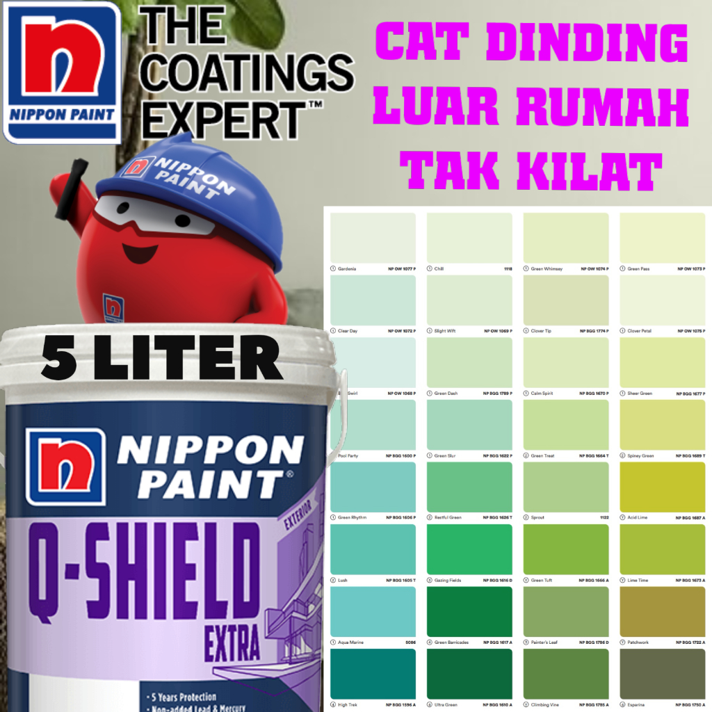 5 LITER NIPPON Q SHIELD MATT FINISH COLOUR CREATIONS /CAT LUAR DINDING ...