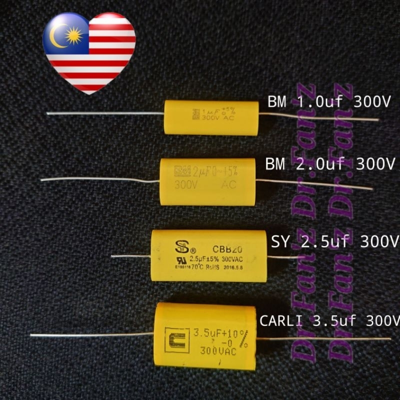 CBB20 BM 1.0uf /1.2uf / SK 2.0uf / SY 2.5uf / CARLI 3.5uf /4uf 300Vac ...