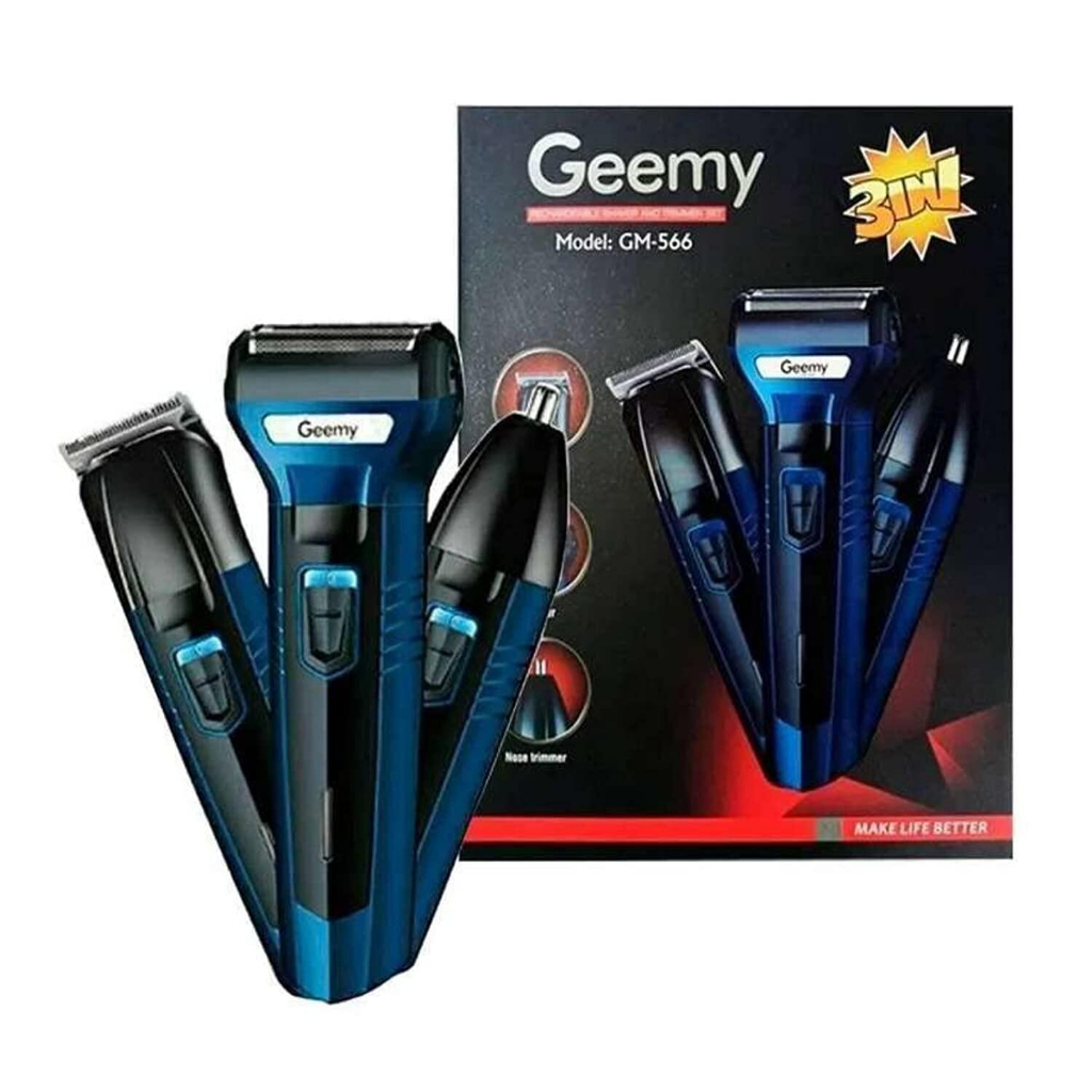 GEEMY GM-566 3 IN 1 Professional Hair Trimmer Rechargeable Hair Clipper ...